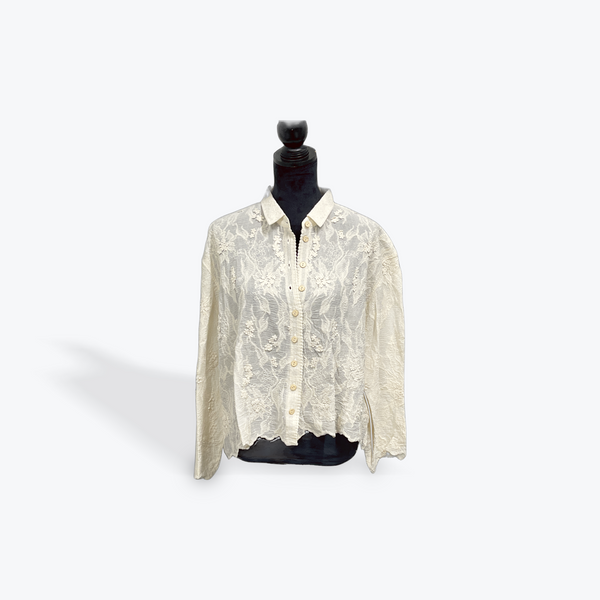 Embroidered Button-Up Top - That's Invintage
