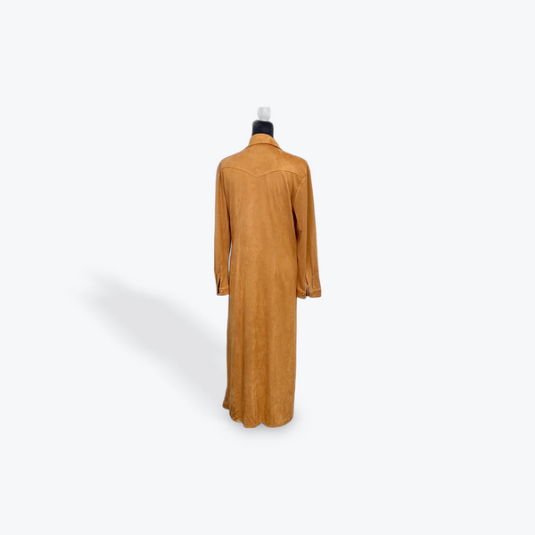 Western Faux Suede Duster Maxi Dress - That's Invintage