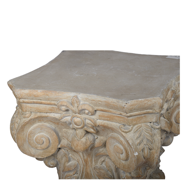 Roman Cream Column Cap Pedestal - That's Invintage