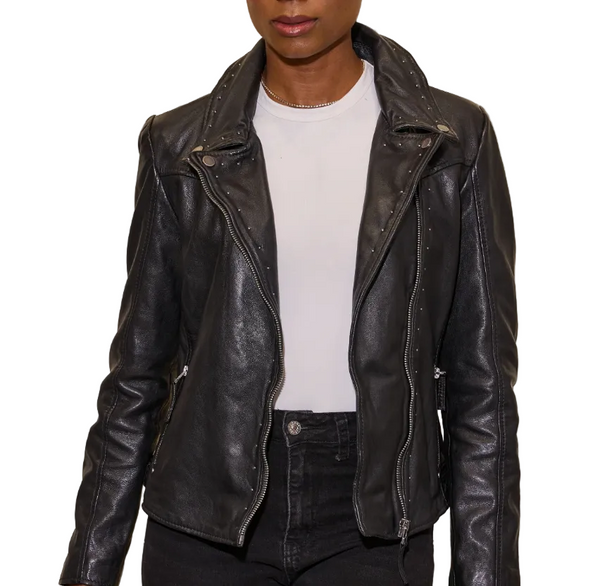 Morgan RF Leather Jacket: Black - That's Invintage